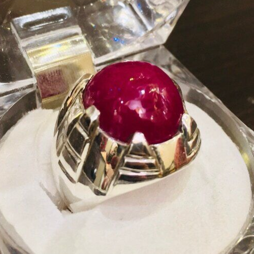 Natural Ruby Ring for Men's Original Yaqoot Stone Ring Real Ruby ...