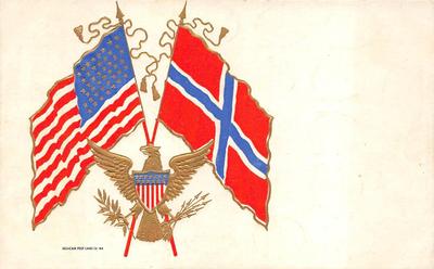 UNITED STATES & GREAT BRITAIN FLAGS & EAGLE EMBOSSED PATRIOTIC POSTCARD ...