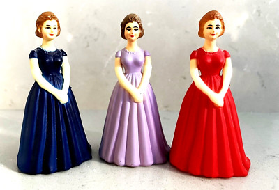 Vtg. Lot of 3 Plastic Cake Toppers Bridesmaid, Quinceanera Debutante ...