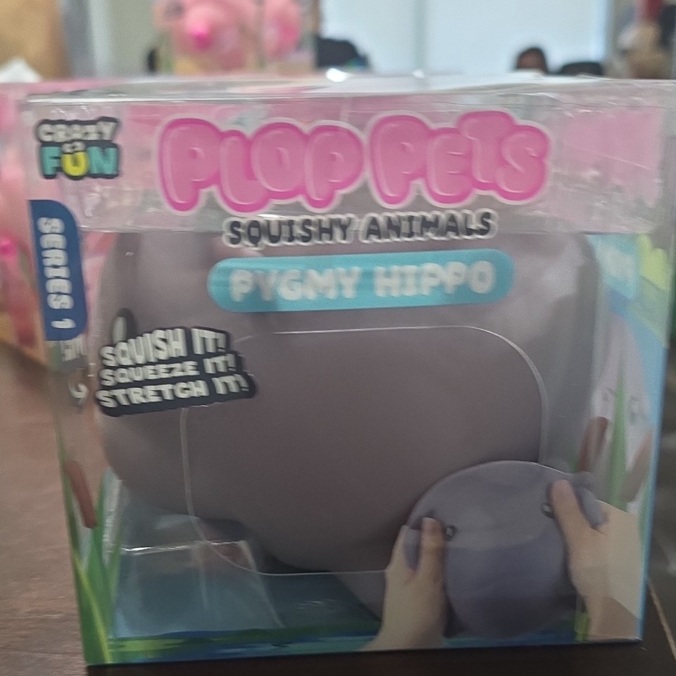 Crazy Fun Squishy Animal Pygmy Hippo Squeeze Ball Purple Stretch Toy | eBay
