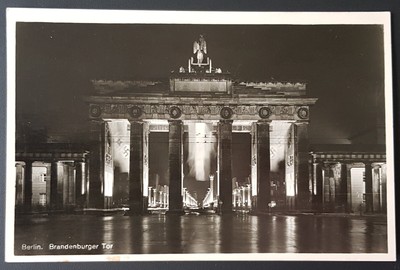 German Third Reich WW2 Postcard Berlin Brandenberg Gate Under The ...