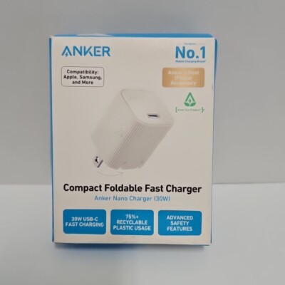 Anker Compact Foldable Fast Charger (30W) ECO USB-C A2337 White | eBay