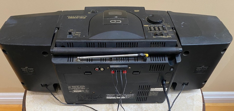 Vintage 1990 JVC PC-X100 Dual Cassette AM/FM Stereo Boombox Black | 35W ...