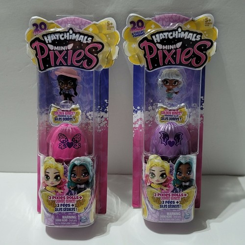 Hatchimals Mini Pixies 2 Dolls W/Jumbo Wings Toys New Factory Sealed ...