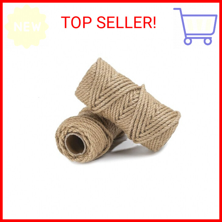 100 Feet 5mm Jute Twine, Heavy Duty Jute Rope, Natural Hemp Rope for ...