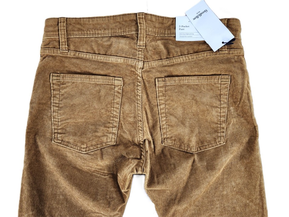 Goodfellow & Co Straight Leg Slim Fit Men's Brown Corduroy 5-Pocket ...