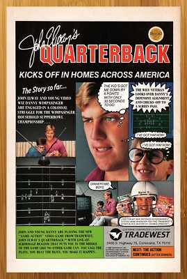 1988 John Elway's Quarterback NES Nintendo Vintage Print Ad/Poster NFL ...