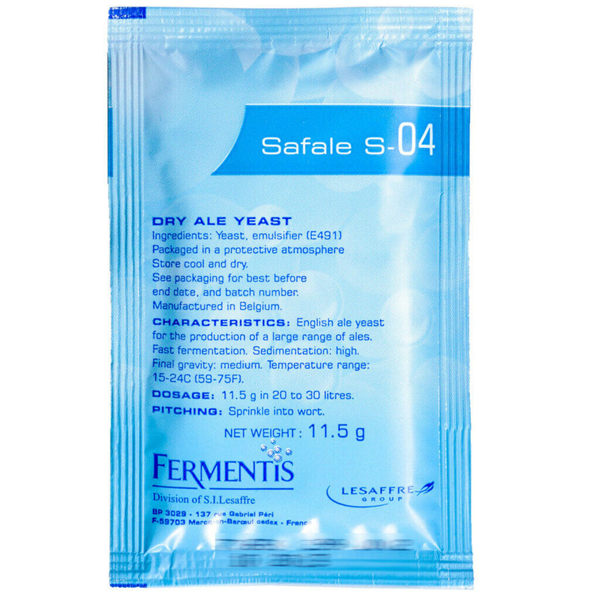 3 x Fermentis S-04 S04 Safale Dry Ale Beer Yeast 11.5g Home Brew Sachet ...