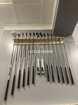 Golf Club Wall Mounted Display Rack Shelf 14 Club Holder Handcrafted ...