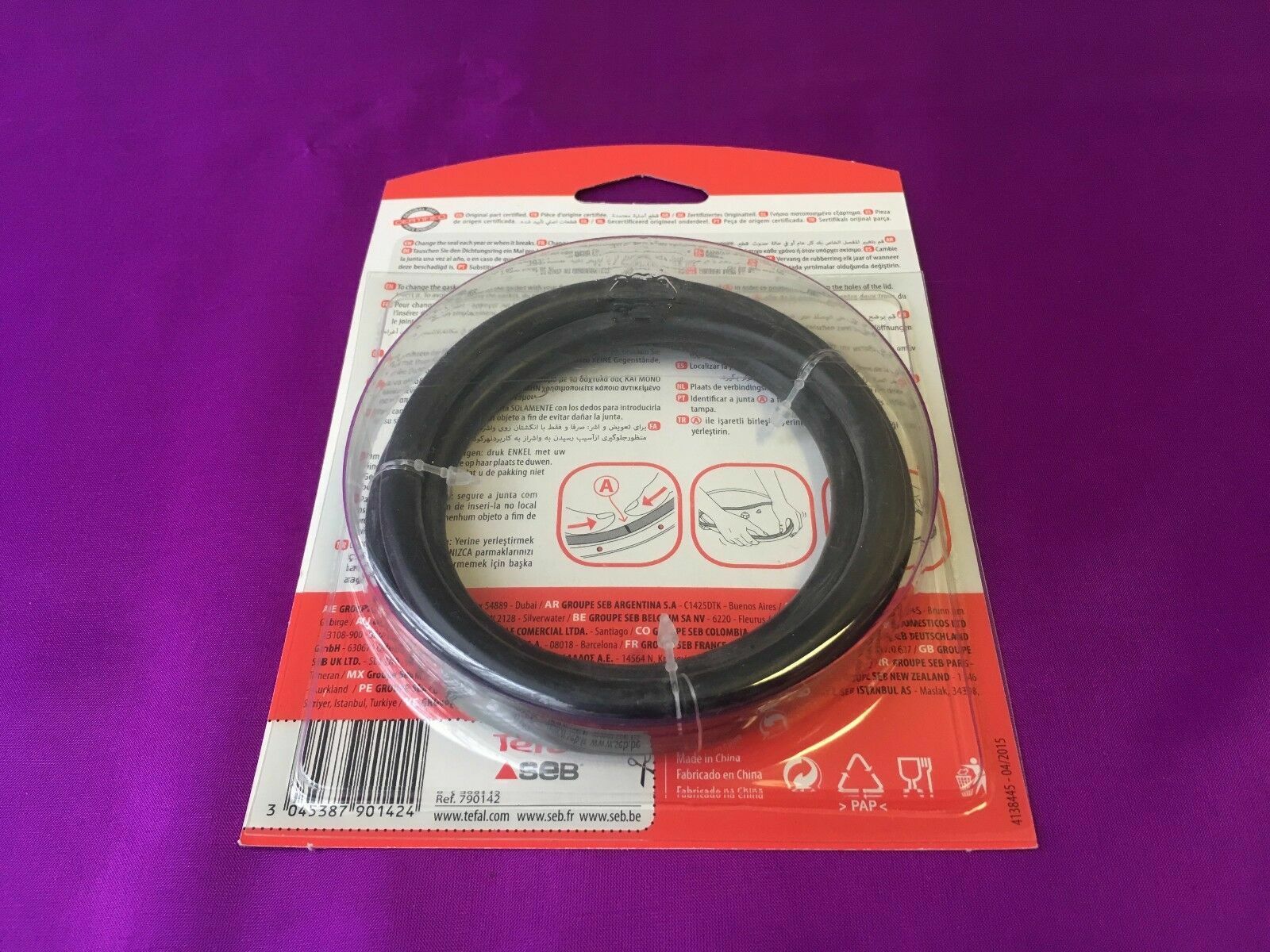 Genuine TEFAL SEB 245 mm 8 Litre Pressure Cooker Seal Gasket 790142 / ...