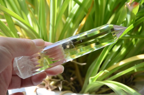 Blue Rutile 18 Sided 5.03" Crystal Quartz Vogel Style Wand Point Pranic ...