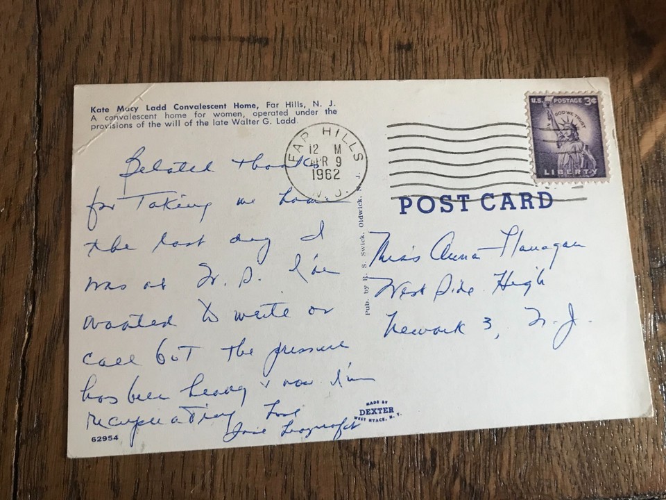 Kate Macy Ladd Convalescent Home for Hills New Jersey Postcard | eBay