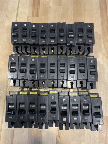 SQ.D EHB14020, 20 amp, 480v, Lot Of 27 Square D Installed Never Used 1 ...