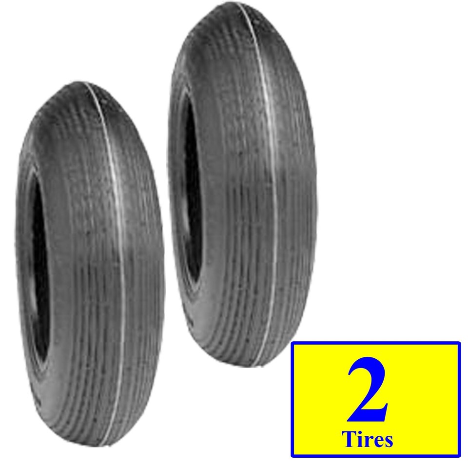 TWO 4.00-6 4.00x6 400x6 400-6 Wheelbarrow Yard Trailer Cart wagon Go ...