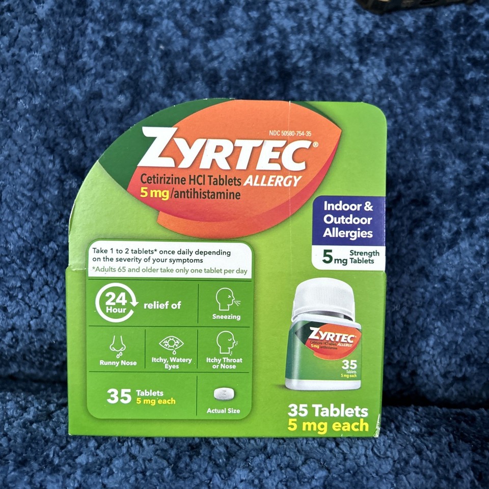 Zyrtec 24 Hour Allergy Relief Tablets with 5 mg Cetirizine HCl, 35 ...
