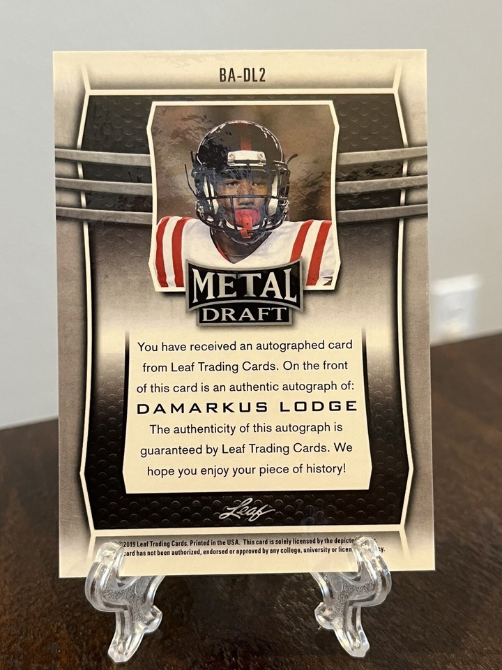 2019 Leaf Metal Draft #BA-DL2 Damarkus Lodge Auto Rookie RC Ole Miss | eBay