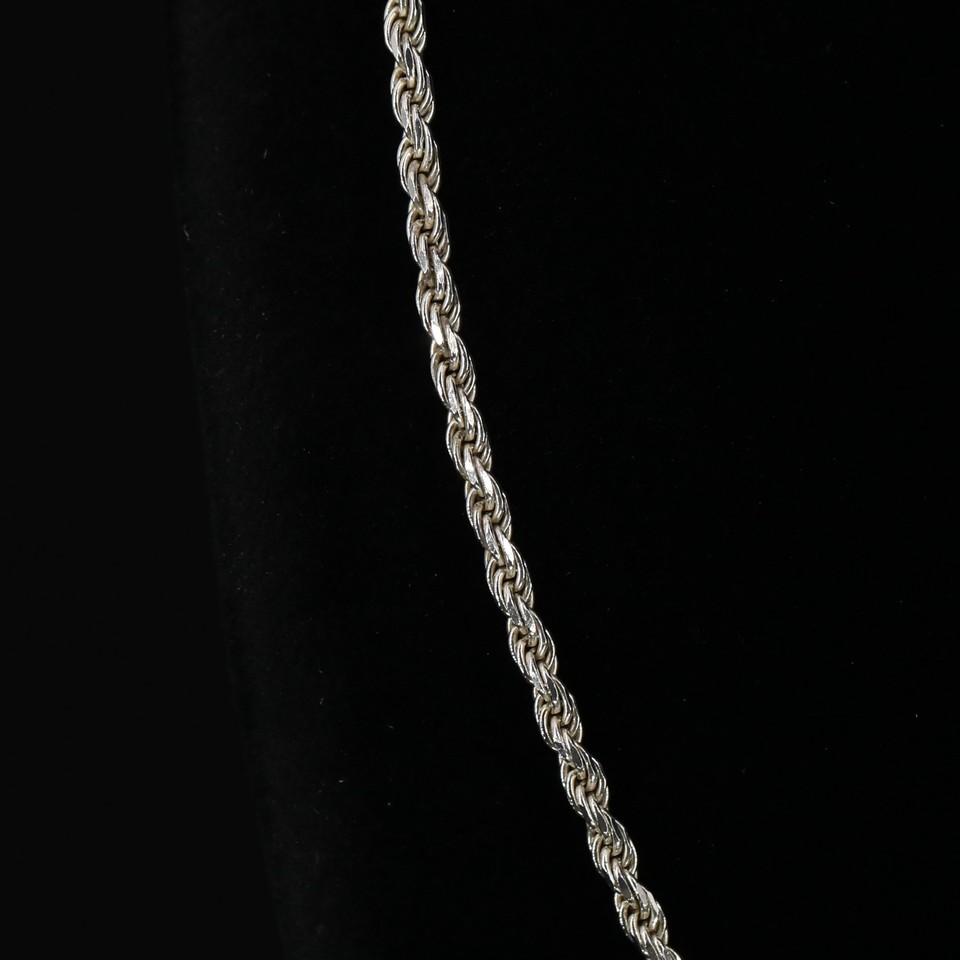 Sterling Silver - ITALY BSI 3mm Rope Chain 22" Necklace - 13g | eBay
