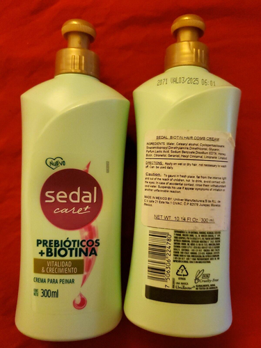 2 PACK SEDAL LEAVE IN CONDITIONER PREVIOTICOS + BIOTINA VITALIDAD Y ...