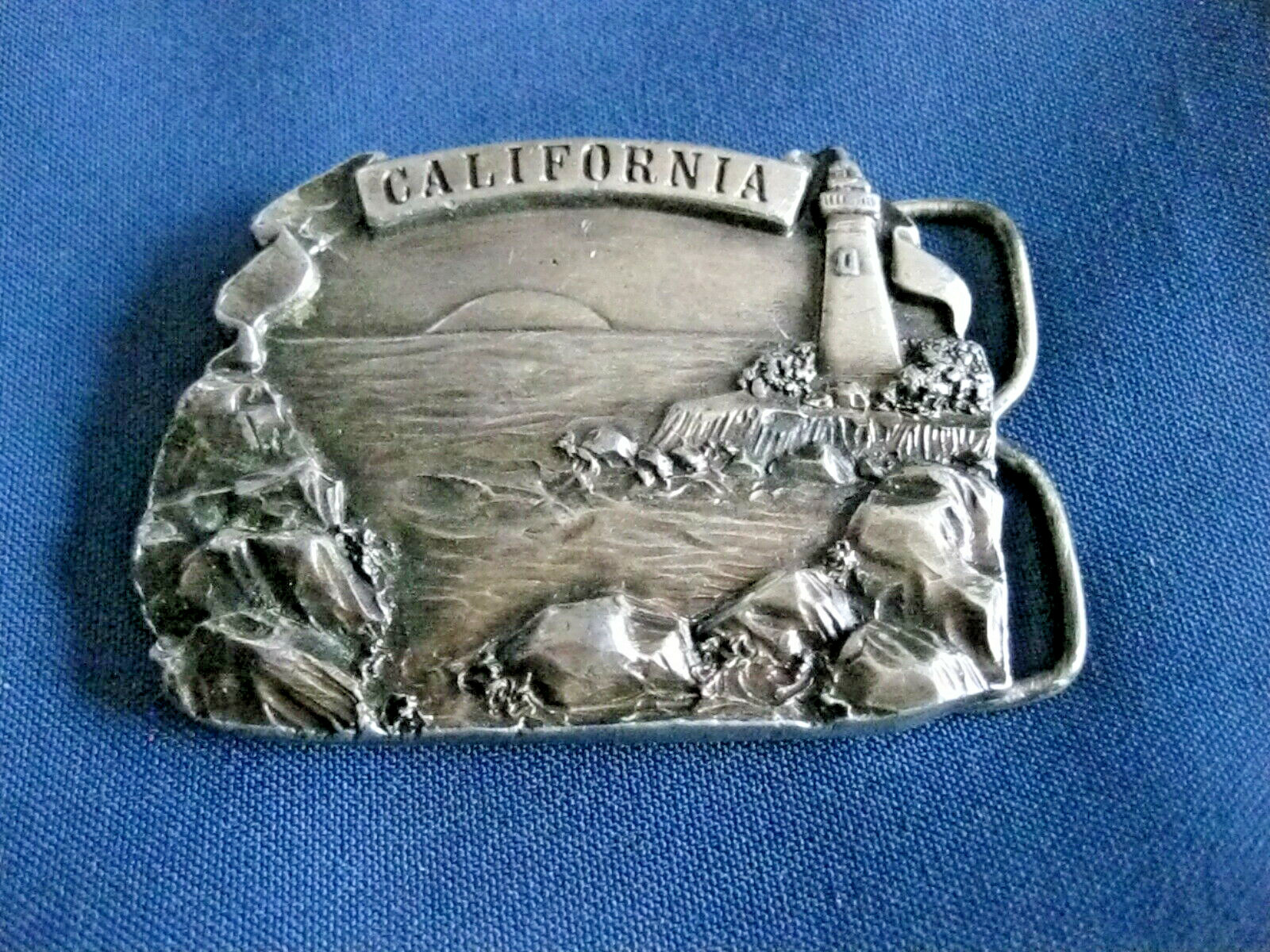 Vintage CALIFORNIA Belt Buckle 1978 Lighthouse Berga… - Gem