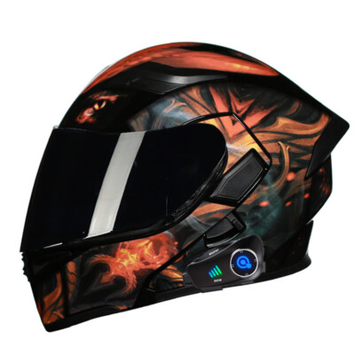 Bluetooth Motorcycle Helmet Built-in Camera Dual Visors Modular ...
