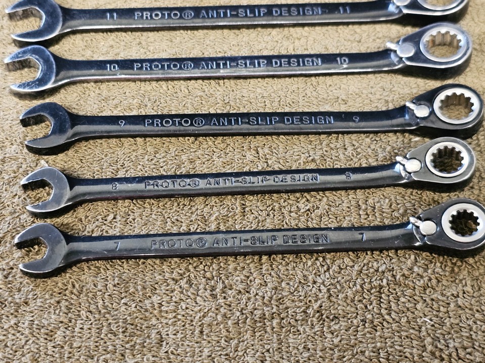 Proto Ratchet Ratcheting Combination Spline Wrench Set Metric 19mm to ...