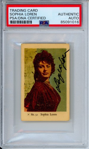 1950 DUTCH TRADING CARD SOPHIA LOREN AUTOGRAPHED PSA DNA COA SIGNED ...