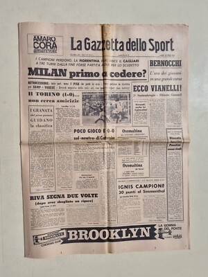 Journal Screen Sport 28 April 1969 Shield Ignis Varese - Cagliari Gigi ...