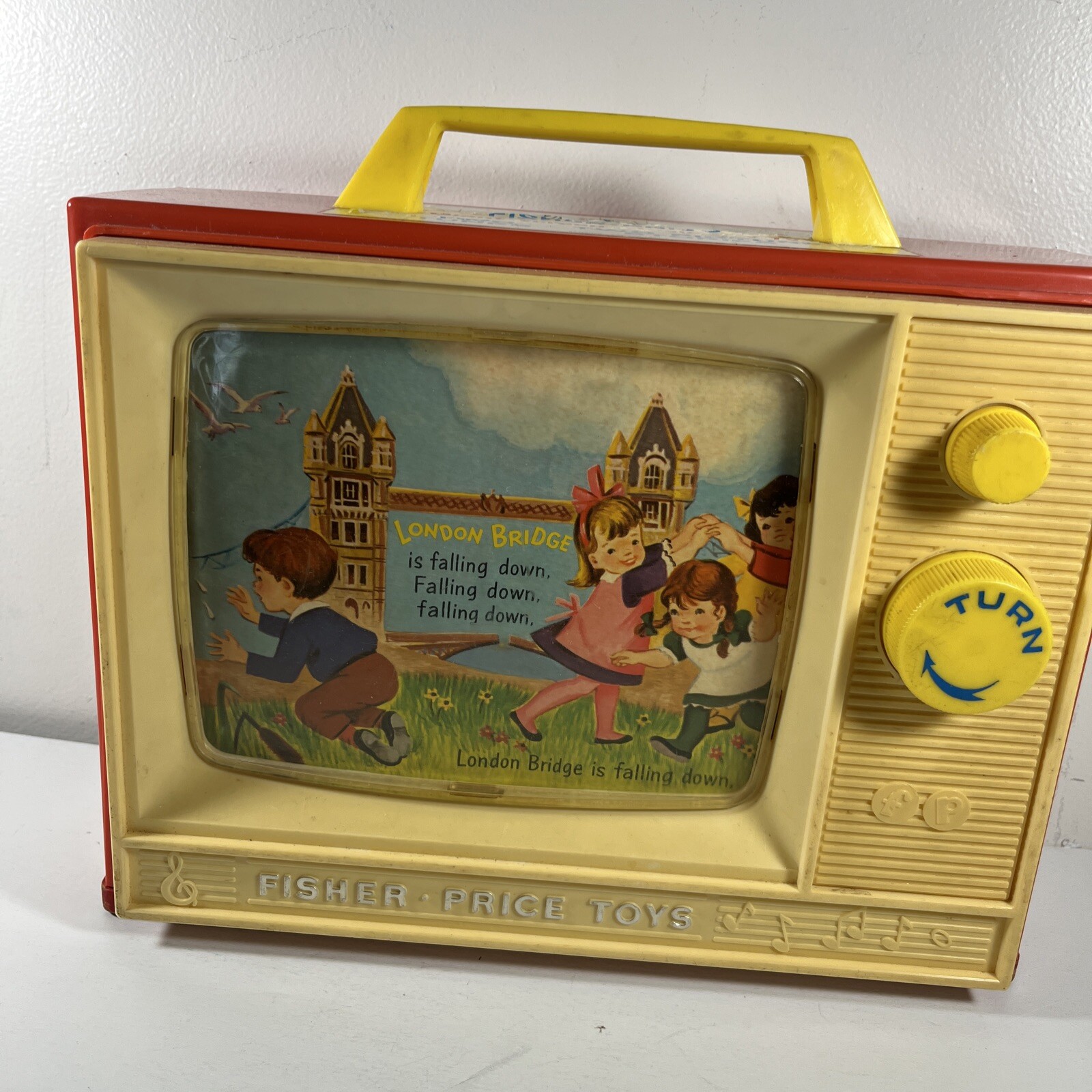 Vintage Fisher Price Two Tune two stories, Giant Screen Music Box TV ...