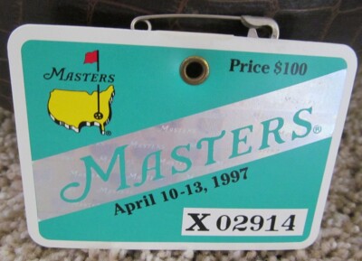 1997 MASTERS SERIES BADGE VERY NICE CONDITION. TIGER'S FIRST MASTERS ...