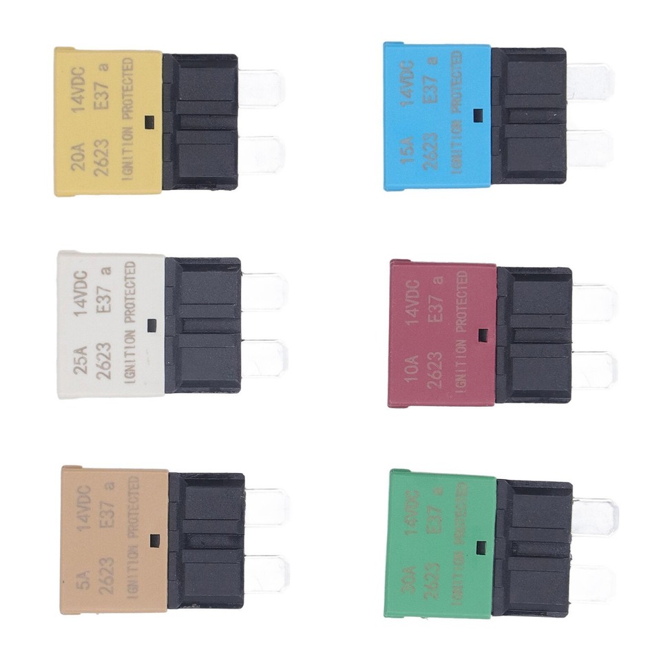 6Pcs Automatic Reset Blade Fuse Assortment Kit E37 ATM Mini Circuit ...