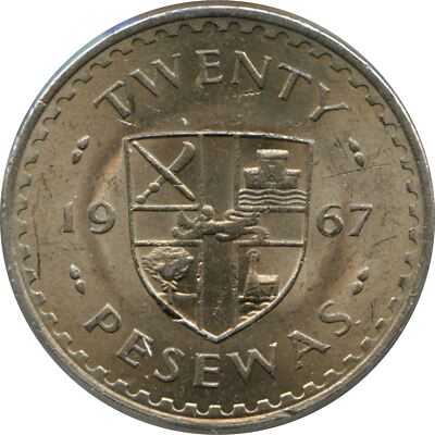Ghana 20 Pesewas Coin | KM17 | 1967 - 1979 | eBay