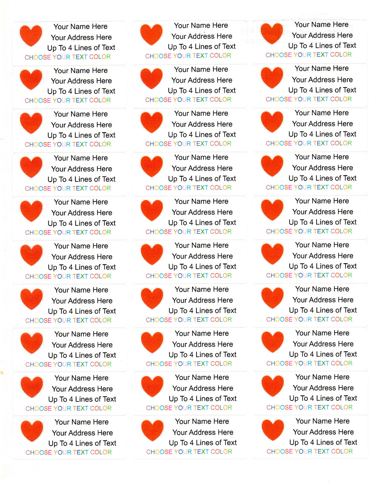 60pcs Personalized Return/Mailing Address labels - 1" x 2.625" -Free ...