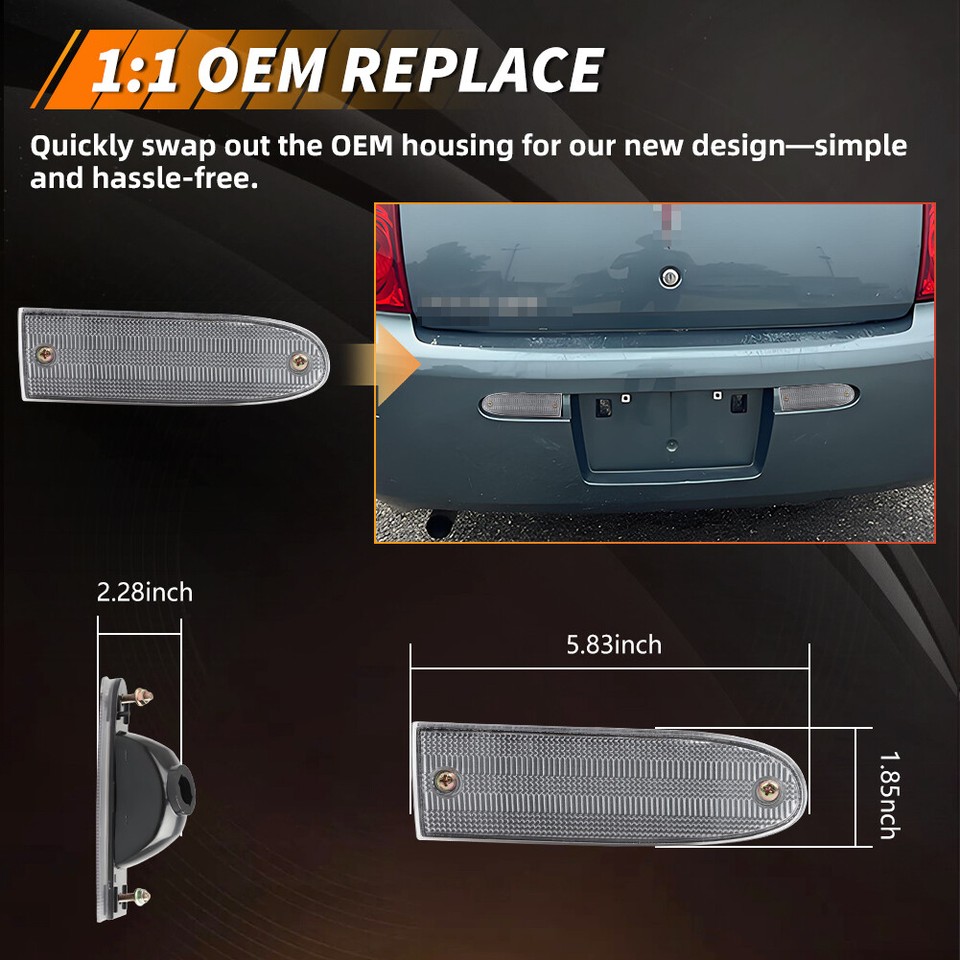 2X Clear Lens Rear Bumper Backup Reverse Lights For 2000-2009 G5 Monte ...
