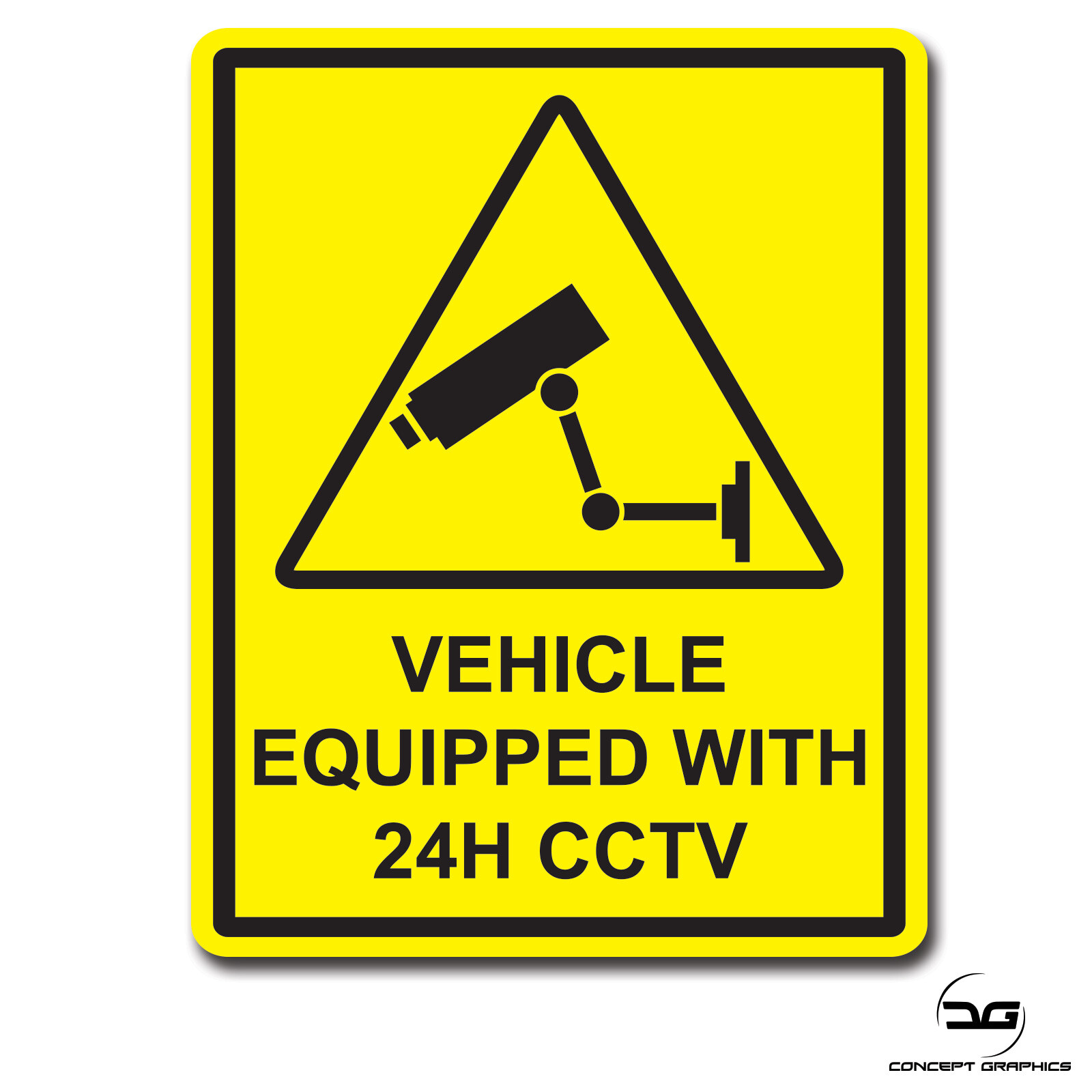 24 Hour CCTV Warning Dash Cam Car Van Security Window Bumper Vinyl ...