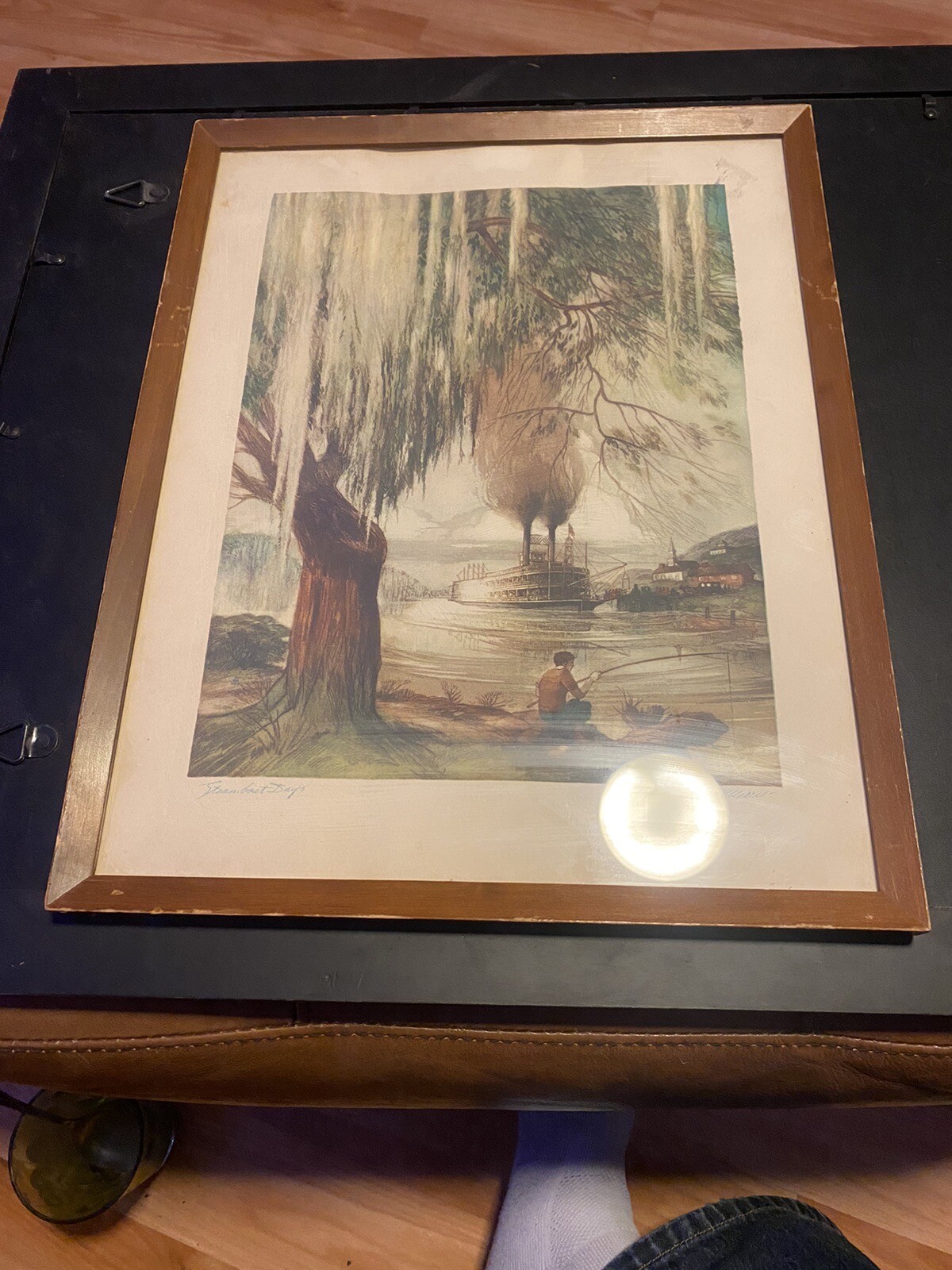 VINTAGE "STEAMBOAT DAYS" AL WETTEL SIGNED PROFESSIONALLY FRAMED PRINT ...