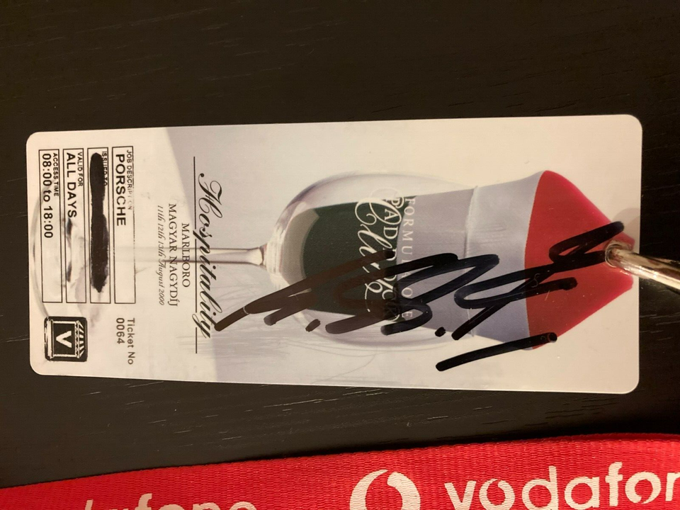 Paddock VIP Pass Autograph Signature signed Formel 1 Michael Schumacher ...