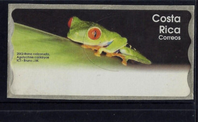 Costa Rica ATM Stamp Labels Without Values, Frog, Rana, Self Adhesive ...