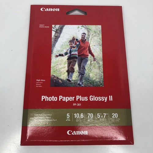 Canon Inkjet Photo Paper Plus Glossy II #PP-301 5"x7" - 20 Sheets - New ...