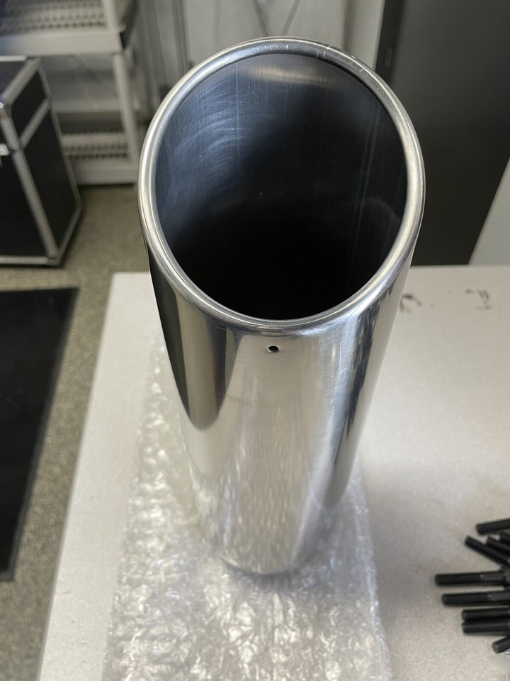 4" Muffler Exhaust Tip Pipe 3" Inlet Slant Rolled Polished Stainless ...