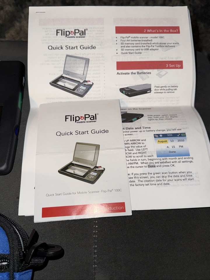 Flip Pal Mobile Scanner model 100C Unused With Carry Bag | eBay