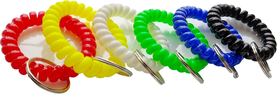 Wrist Keychain - Spring Spiral Stretch Coil Wristband Key Ring Key ...