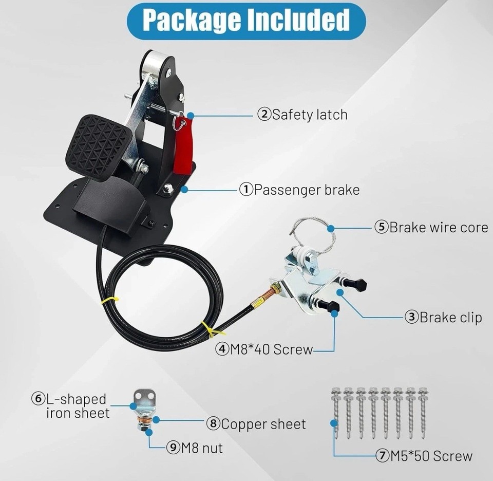Universal Right Passenger Side Dual Brake Pedal RHD Conversion Kit | eBay
