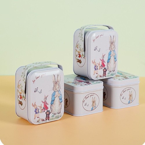 Easter Supplies Easter Tin Metal Box Handheld Tinplate Cookie Gift Box ...