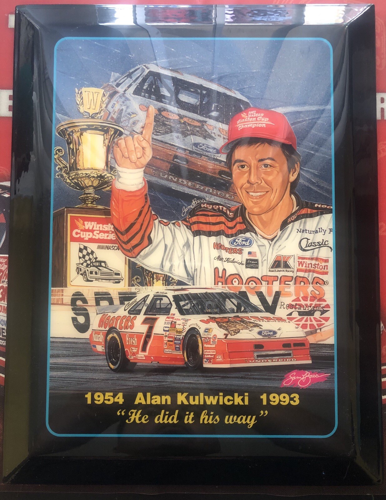 Alan Kulwicki 1954-1993 Tribute Plaque "He Did It His Way" By, Sam Bass ...
