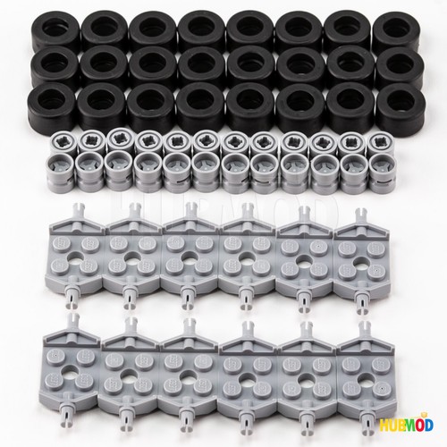 LEGO 14x9 mm Tire, Rim, Wheel and 6157 Axles Set Lot - 60 Pieces ...