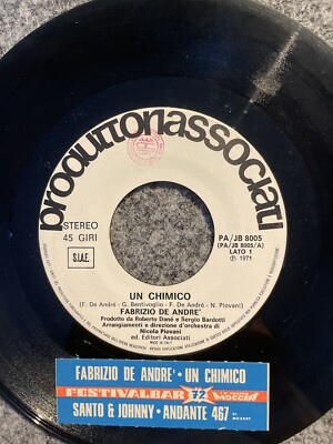 Fabrizio De André Un Chimico Santo & Johnny Andante 45 7’ Promo Jukebox ...