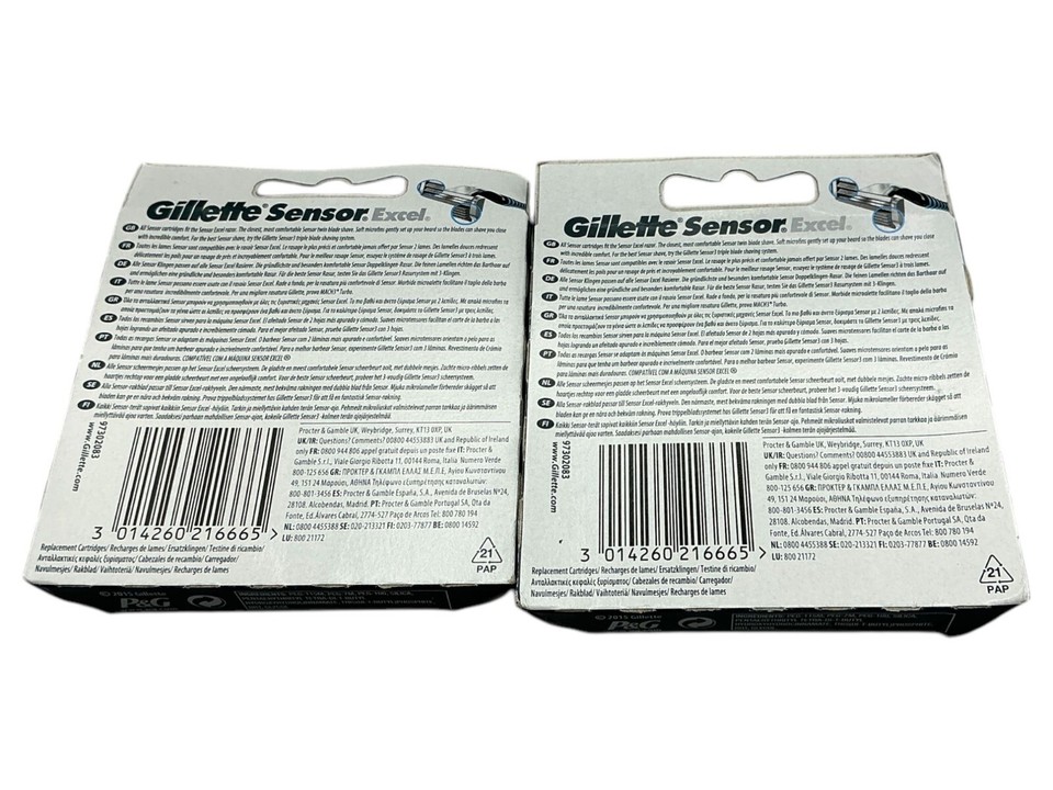 Gillette Sensor Excel Razor Cartridges 20 count For Men - Chromium ...