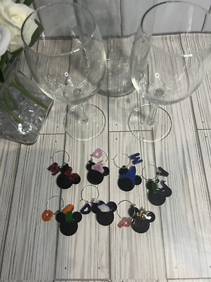 Homemade Wine Glass Charms Drink Tags Set Disney Themed 7 Set | eBay