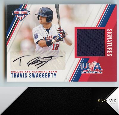 2018 Panini USA Baseball Stars & Stripes #24 Travis Swaggerty Auto New ...