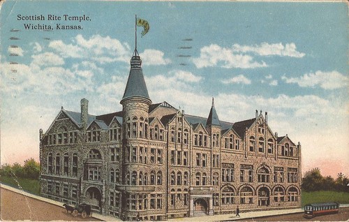 Wichita, Kansas - Masons, Scottish Rite Temple - 1921 - horse & buggy ...